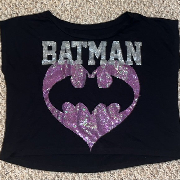 Batman | Tops | Custom Made Glitter Batman Crop Top | Poshmark